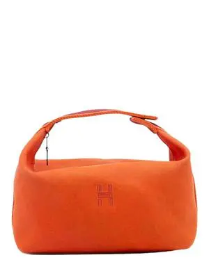 Hermès 2021-2025 Large Toile Bride A Brac Vanity Bag - Orange