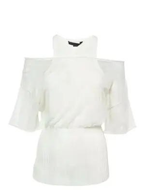 ALEXANDER WANG Off-Shoulder Ribbed-Hem Blouse