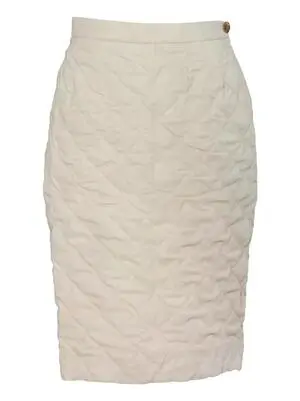 Hermès Quilted Midi Skirt - White