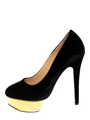 CHARLOTTE OLYMPIA 145mm Velvet Pumps - Black