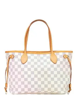 LOUIS VUITTON 2014 Damier Azur Neverfull Pm Tote Bag - White