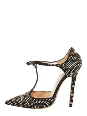 JIMMY CHOO 120mm Studded T-strap Pumps - Black