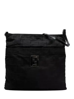 Fendi 2000-2010 Zucca Canvas Shoulder Bag - Black