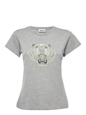 Kenzo Tiger-embroidered T-shirt - Grey