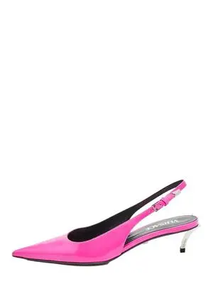 Versace 45mm Leather Slingback Pumps - Pink