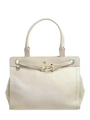 AIGNER Cavallina Leather Tote Bag - Neutrals