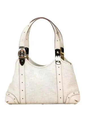 Gucci 2000-2015 Horsebit Embossed Leather Shoulder Bag - White