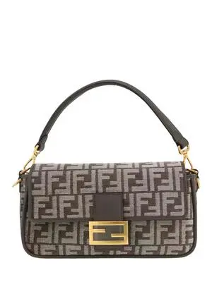 Fendi 2020s Zucca Monogram Baguette Tote - Grey