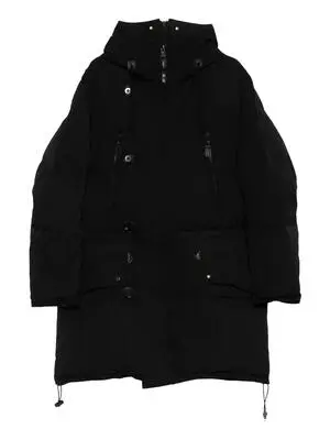 Yohji Yamamoto 1990s Drawstring-hood Coat - Black