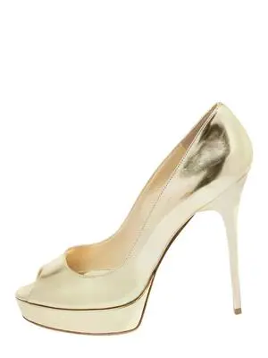 JIMMY CHOO 135mm Crown Platform Peep Toe Pumps - Yellow