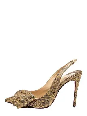 CHRISTIAN LOUBOUTIN 100mm Leather Slingback Pumps - Gold