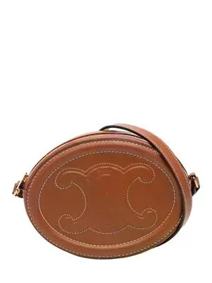 Celine 2021 Small Cuir Triomphe Oval Crossbody Bag - Brown