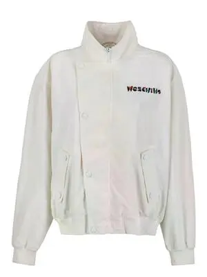 Moschino 2021 Logo-appliqué Bomber Jacket - White