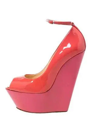 GIUSEPPE ZANOTTI 150mm Peep-toe Wedge Pumps - Orange