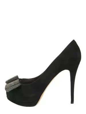 GIUSEPPE ZANOTTI Crystal-embellished Peep-toe Pumps - Black