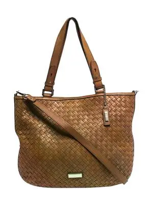 Cole Haan Woven Leather Shoulder Bag - Brown