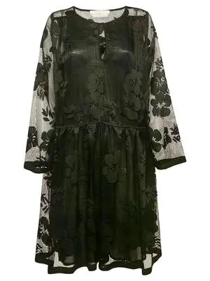 See By Chloé Mesh Floral Dress - Black