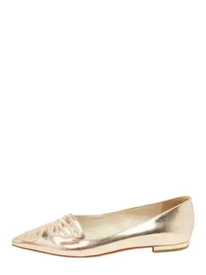 SOPHIA WEBSTER Bibi Metallic-Effect Ballet Flats