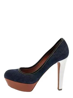 SERGIO ROSSI 125mm Denim Pumps - Blue