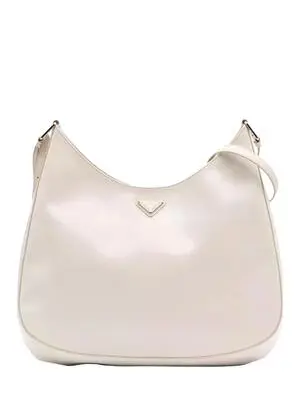 Prada 2013-2025 Maxi Spazzolato Cleo Crossbody Bag - White