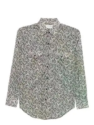 Saint Laurent Floral Button-down Shirt - White