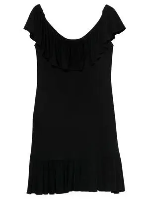 Celine Ruffle-detailing Dress - Black