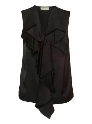 Stella McCartney Ruffled Sleeveless Top - Black