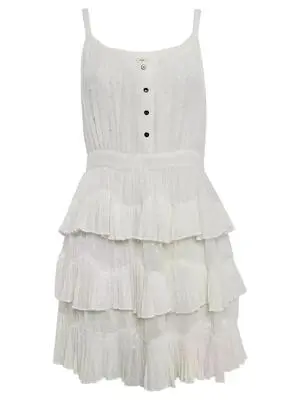 Maje Tiered Button Dress - White