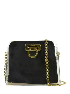 FERRAGAMO Gancini Chain Shoulder Bag - Black