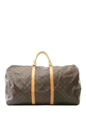 LOUIS VUITTON 1997 Keepall 60 Monogram Luggage Bag - Brown