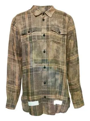 Off-White Plaid Long-sleeve Shirt - Neutrals