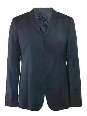 Emporio Armani Zip-front Wool Jacket - Blue
