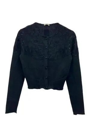 Miu Miu 2000s Embroidered Cardigan - Black