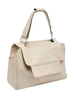 Furla Leather Flap Tote Bag - Neutrals
