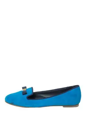 Tory Burch Bow-detail Suede Loafers - Blue