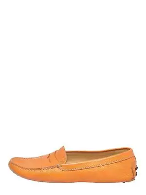 TOD'S Gommino Leather Loafers Orange