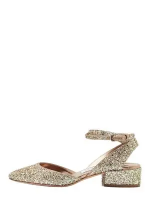 JIMMY CHOO 35mm Vicky Glitter Pumps - Neutrals