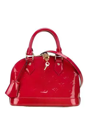 LOUIS VUITTON 2013 Monogram Vernis Alma Bb Satchel - Red