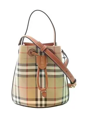 Burberry House Check Coated Canvas Bucket Bag - Brown