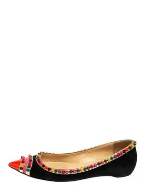 CHRISTIAN LOUBOUTIN Spike-studded Flat Pumps - Black