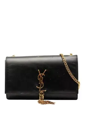 Saint Laurent 2014 Medium Monogram Kate Tassel Crossbody Bag - Black