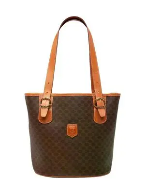 Celine 1998 Macadam Coated Canvas Tote Bag - Brown