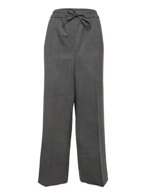 Sandro Drawstring-waist Wide Leg Trousers - Grey