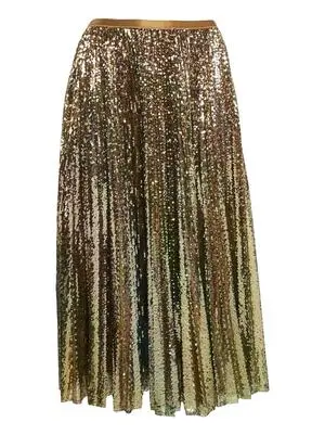 POLO RALPH LAUREN Pleated Sequin Midi Skirt