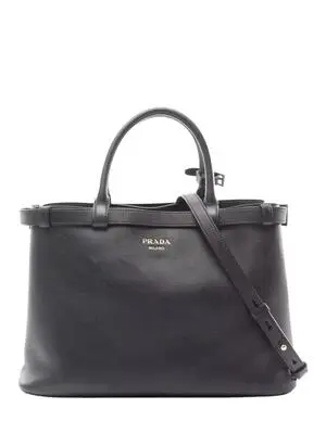 Prada 2020s Leather Tote Bag - Black