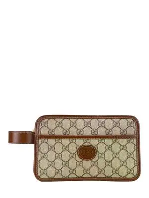 Gucci Gg Supreme Interlocking G Clutch Bag - Brown