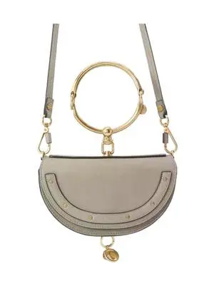 Chloé Leather Nile Bracelet Minaudiere Satchel - Grey