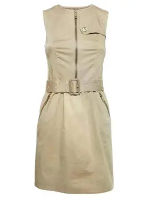 Burberry Zipped Belted Mini Dress - Neutrals