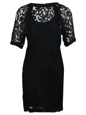 Maje Lace Mini Dress - Black