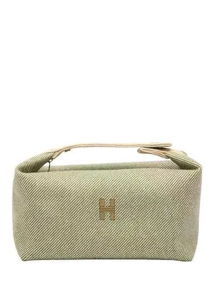 Hermès 2020-2025 Large Wool Bride A Brac H Natte Case Vanity Bag - Green